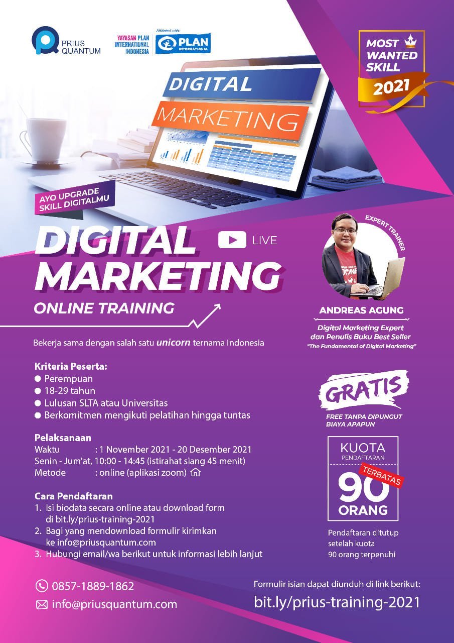 Training Digital Marketing CSR Tokopedia Prius Quantum – Andreas Agung