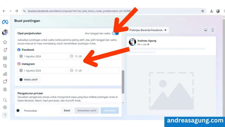 Cara Posting Otomatis dan Terjadwal di FB dan IG (Meta Business Suite) – Andreas Agung