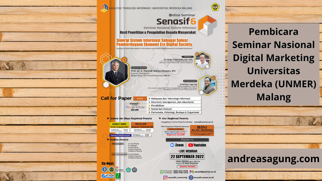 Pembicara Seminar Nasional Digital Marketing Universitas Merdeka (UNMER ...